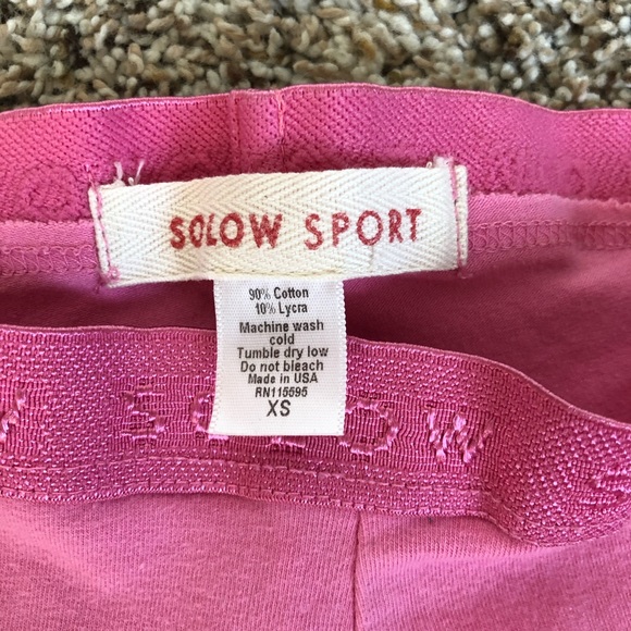 SOLOW | Pants & Jumpsuits | Rare Solow Sport Low Rose Crop Legging In ...